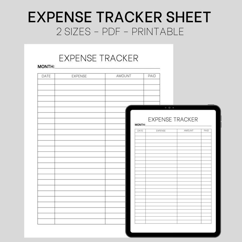 Expense Tracker Budget Sheet, Expense Log, Expense Sheet, Expense ...