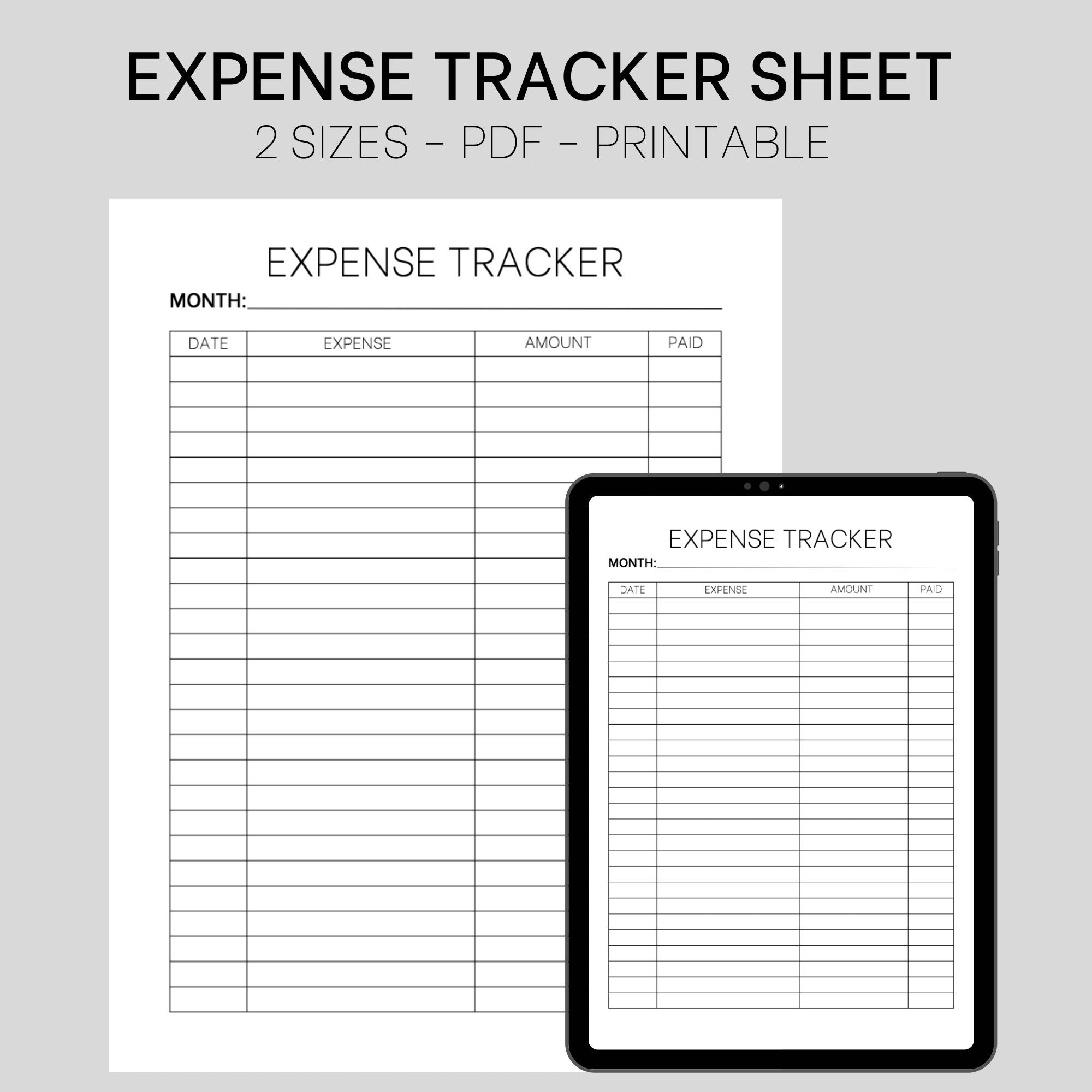 Expense Tracker Budget Sheet, Expense Log, Expense Sheet, Expense ...