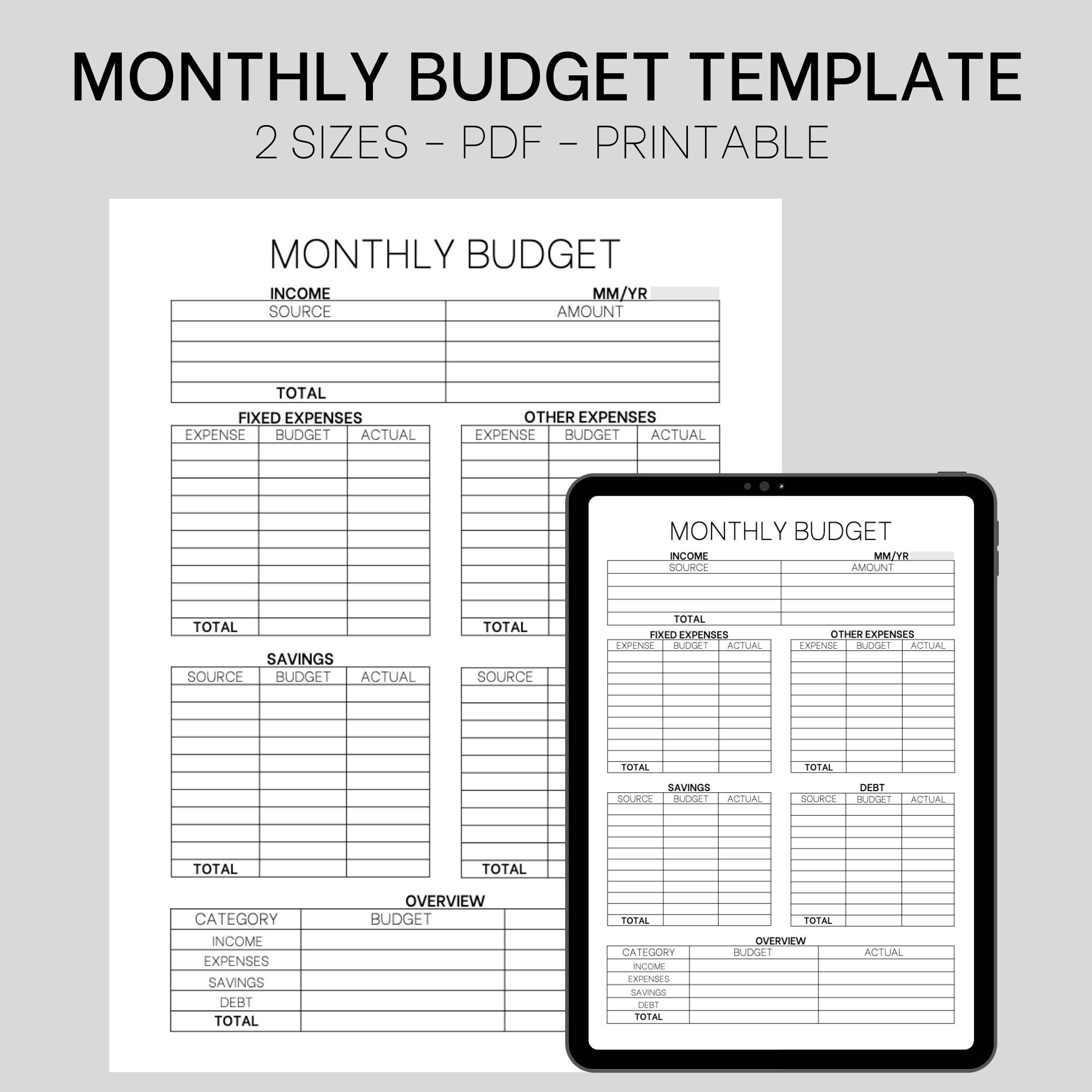 Monthly Budget Finance Template Printable Monthly Finance Tracker Monthly Budget Finance Template Printable Monthly Finance Tracker