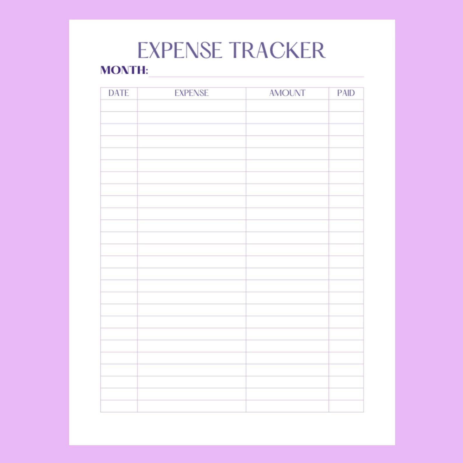 Expense Tracker Budget Sheet, Expense Log, Expense Sheet, Expense ...