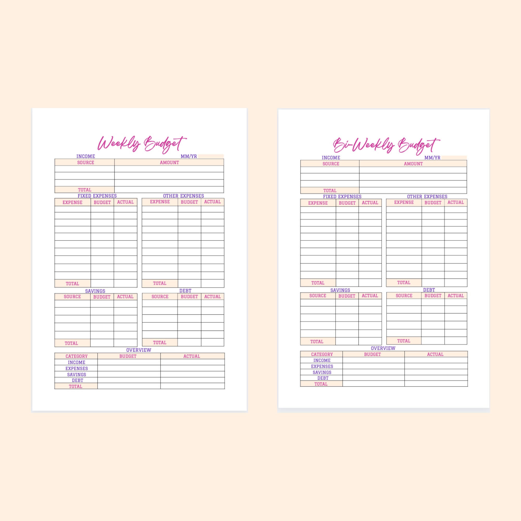 Monthly Financial Planner Template, Printable 30 Pages Money Tracker ...