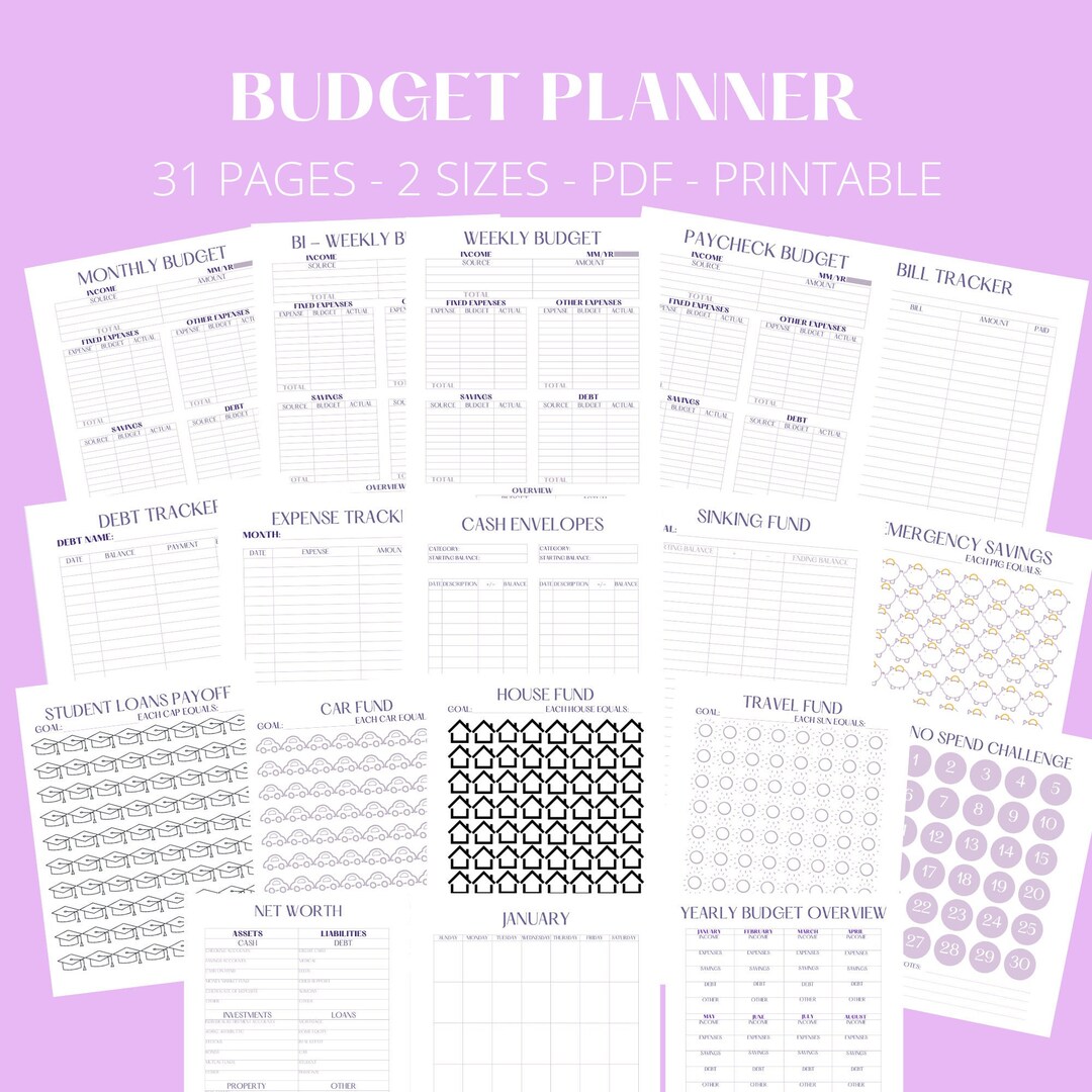 Digital Budget Planner, Printable Monthly Budget Planner, Editable ...