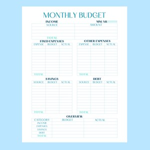 Digital Budget Planner, Printable Monthly Budget Planner, Editable ...
