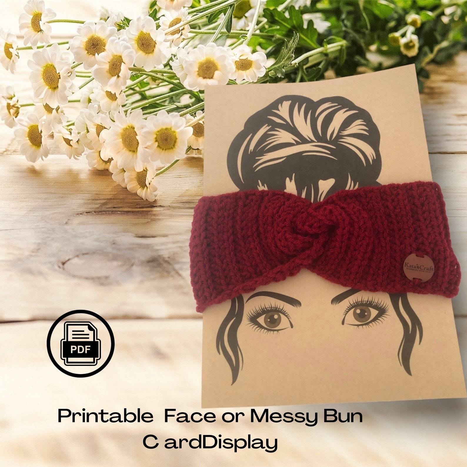 Printable Face/ Messy Bun Display Card. Great Way to Showcase Your ...
