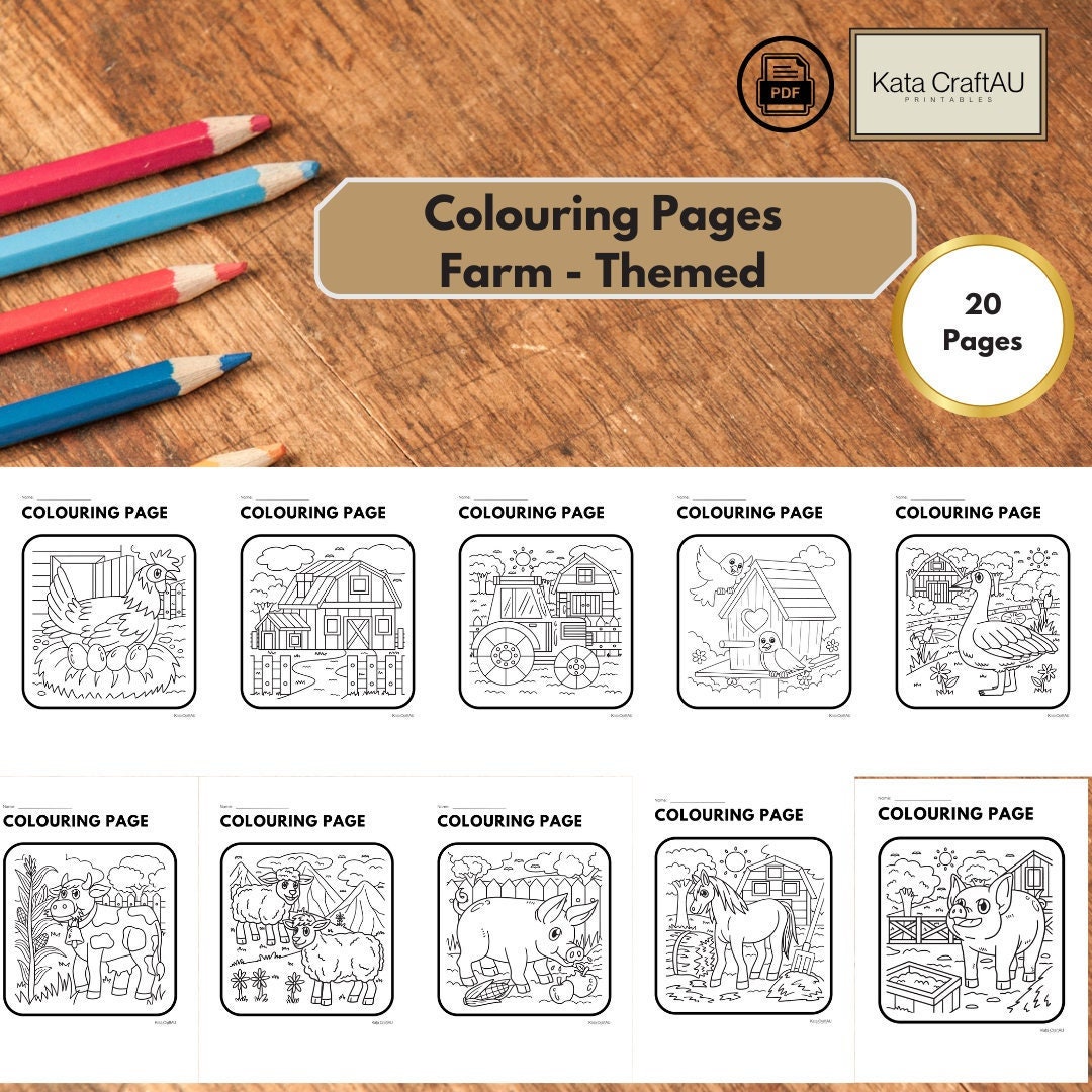Printable Colouring Pages for Adults and Kids With Farm Themed ...
