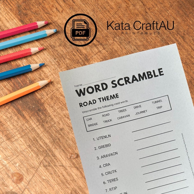 Road Trip Riddles : Printable Scramble Word Adventure for Traveling ...