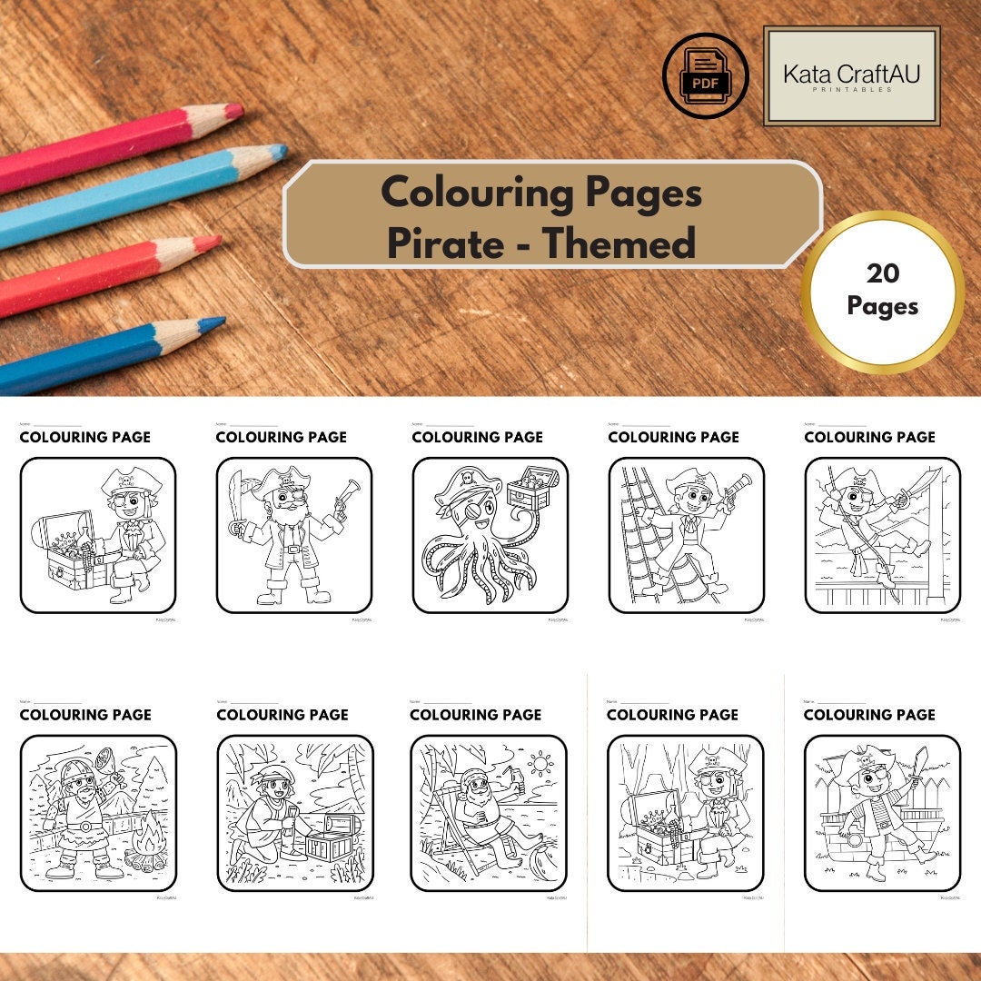 Printable Colouring Pages for Adults and Kids With Pirate Themed ...