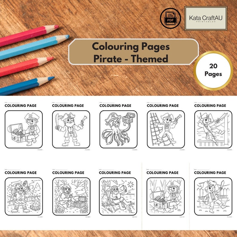 Printable Colouring Pages for Adults and Kids With Pirate Themed ...