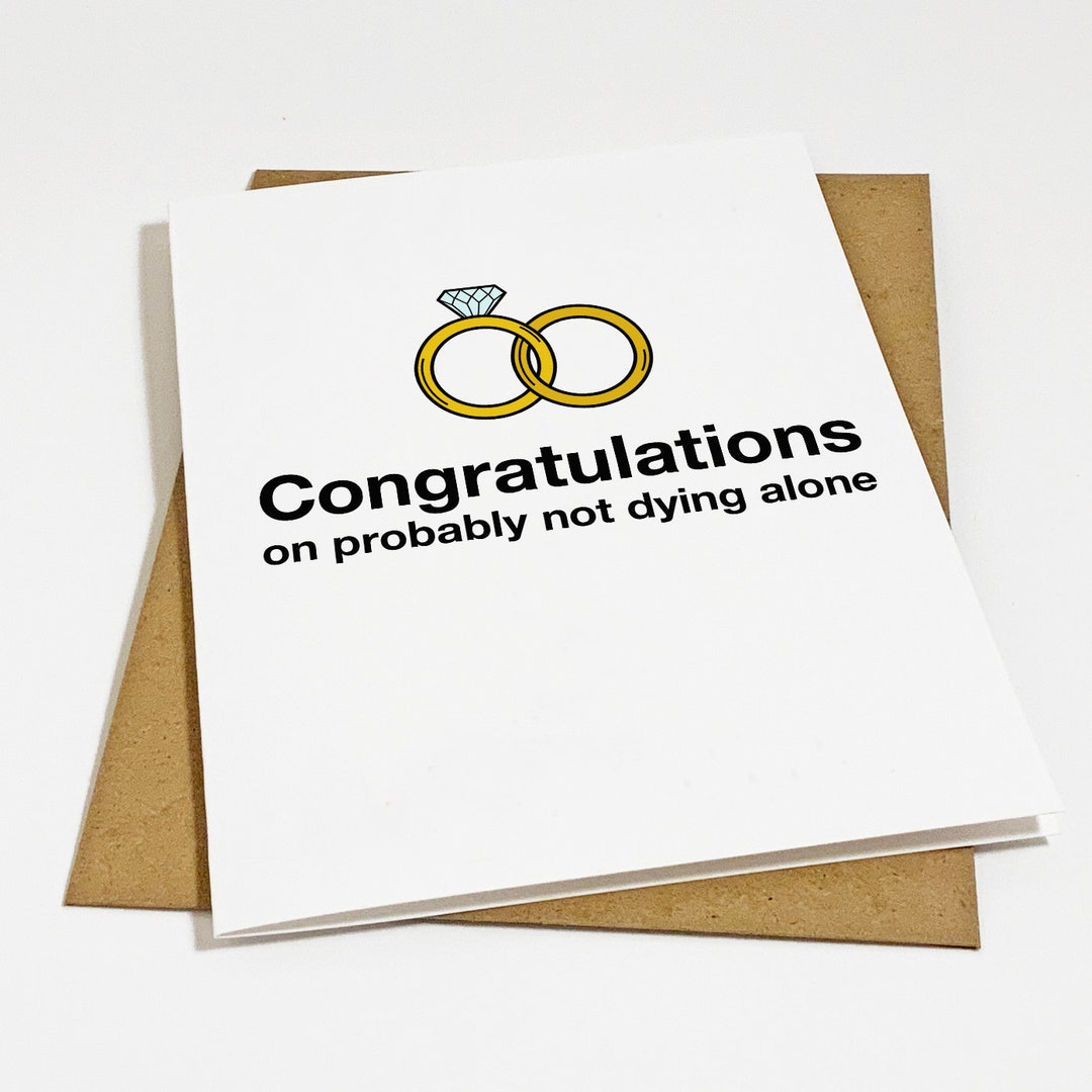Snarky Humour Wedding Congratulations Card Just Married Couple ...