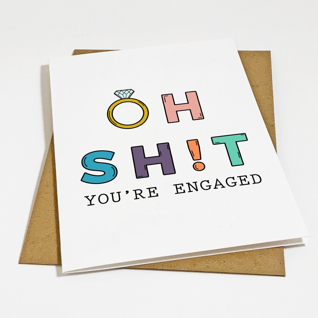 Funny Engagement Card: Congrats Newly Engaged Couple - Etsy