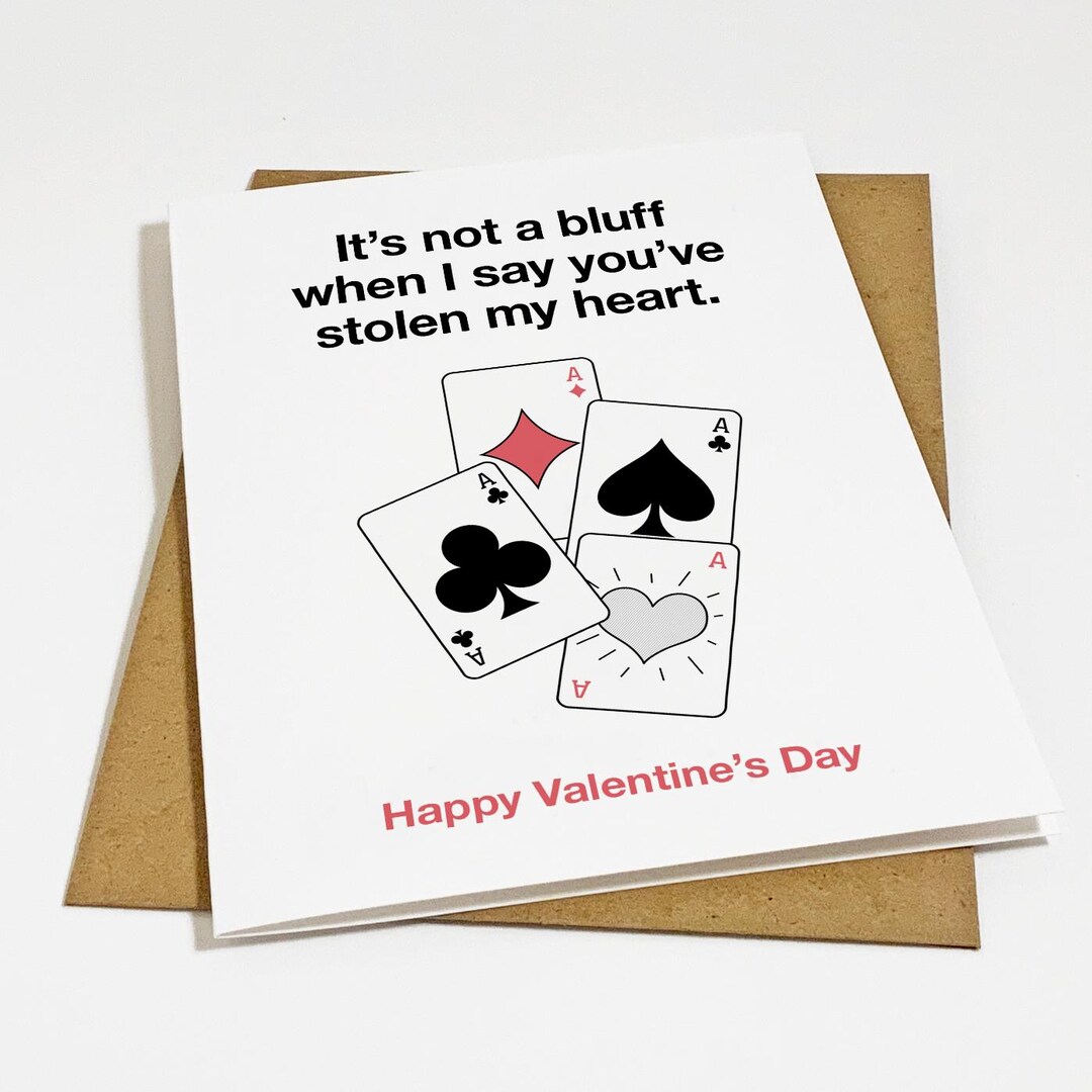Poker Player Valentine's Day Card for Girlfriend Funny Playing Cards ...