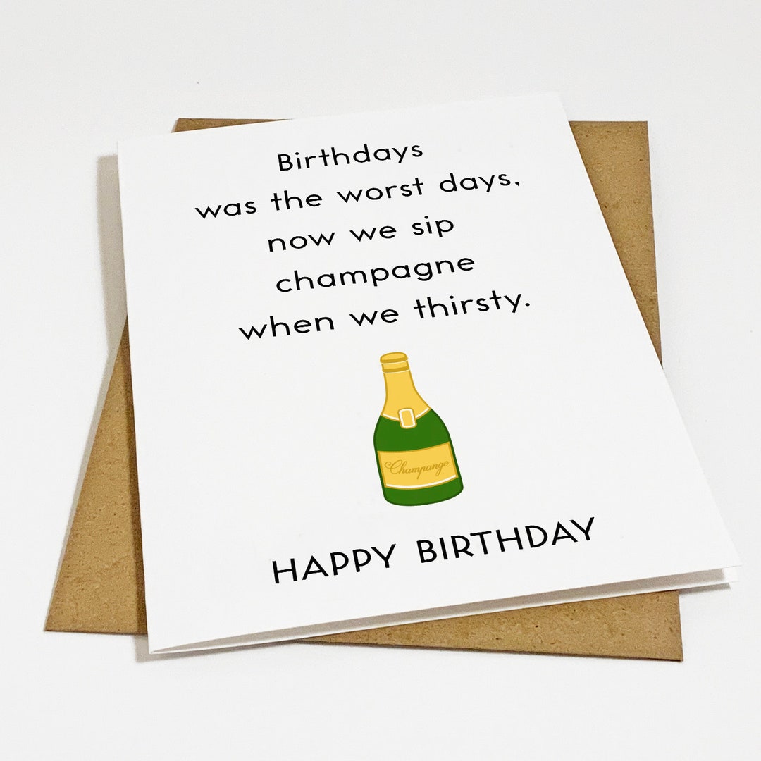 Hip Hop Birthday Card - Champagne Birthday Car - Rap Birthday Card for ...