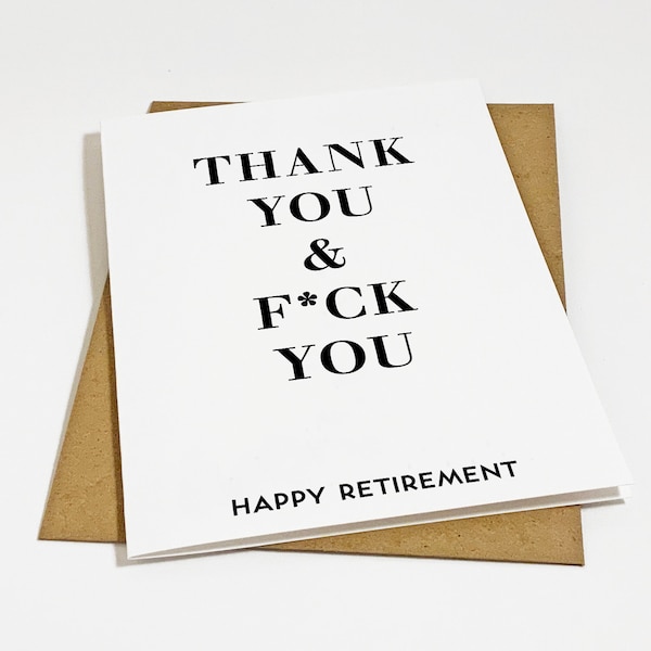 Snarky Retirement Card - Etsy