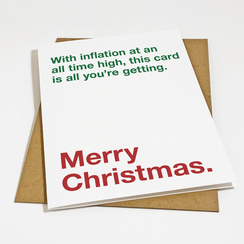 Funny Inflation Christmas Card Witty Christmas Card for - Etsy