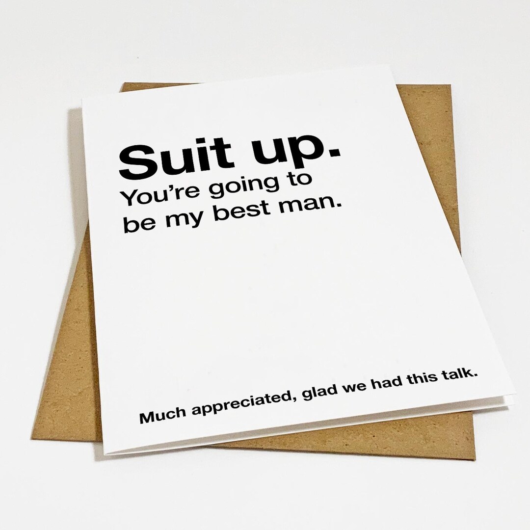 Funny Best Man Invitation Card, Dry Humor Wedding Invite Greeting Card ...