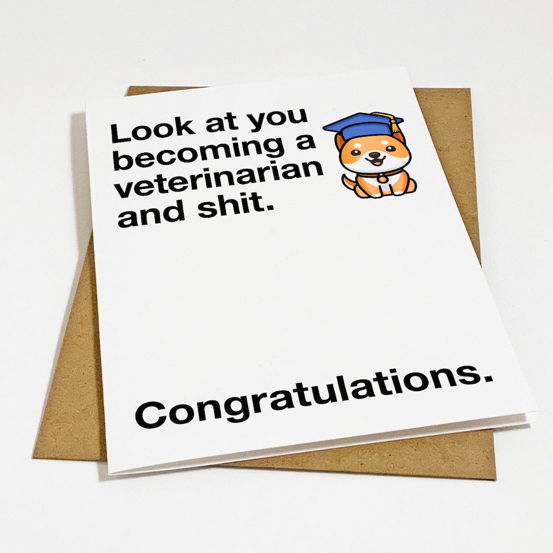 Veterinarian Graduation Card, Graduation Card for Vet School Graduate ...