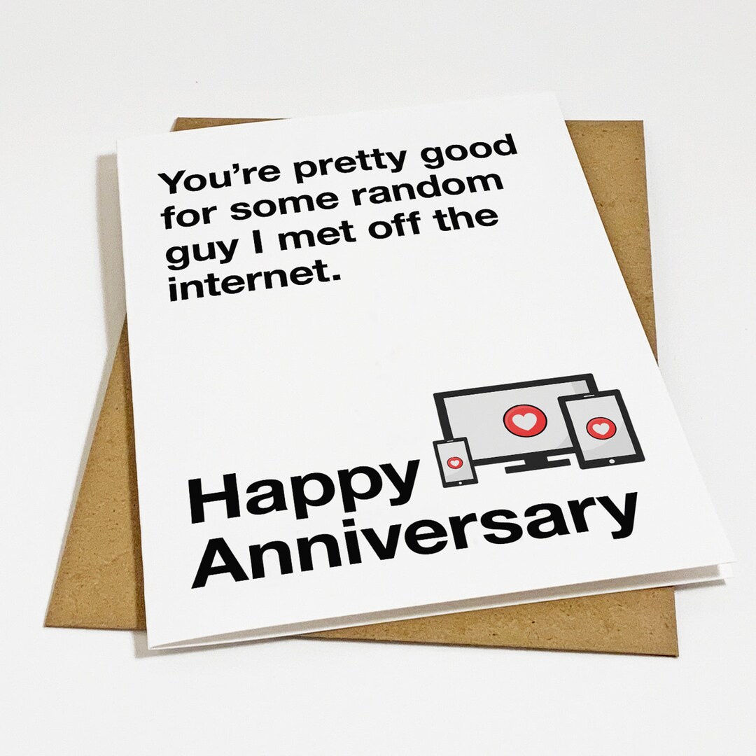 Funny Internet Dating Anniversary Card for Boyfriend - Etsy