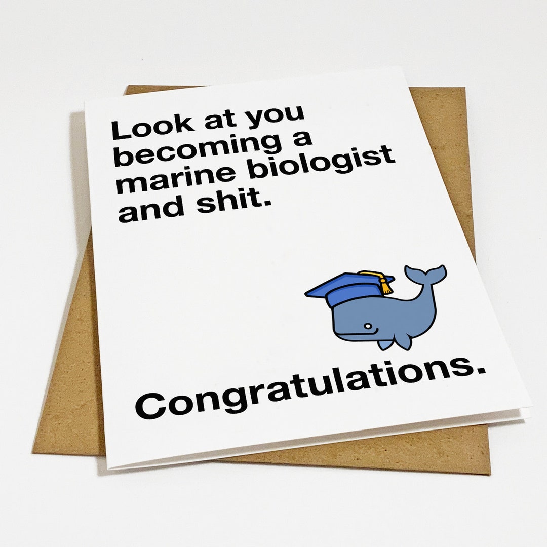 Marine Biologist Graduation Card, Graduation Card for Marine Biology ...