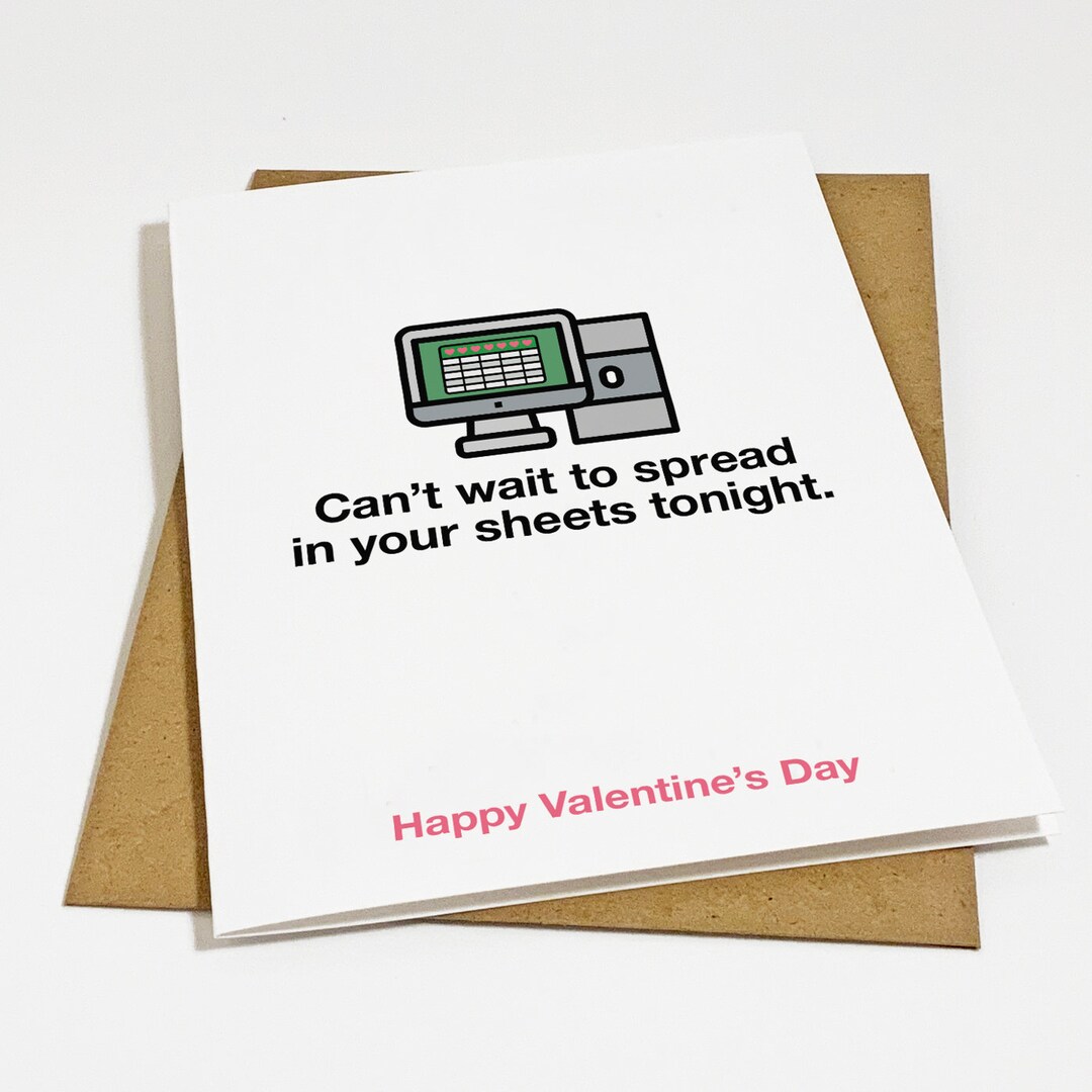 Funny Spreadsheet Valentine's Day Card: Geeky V-day Greeting - Etsy