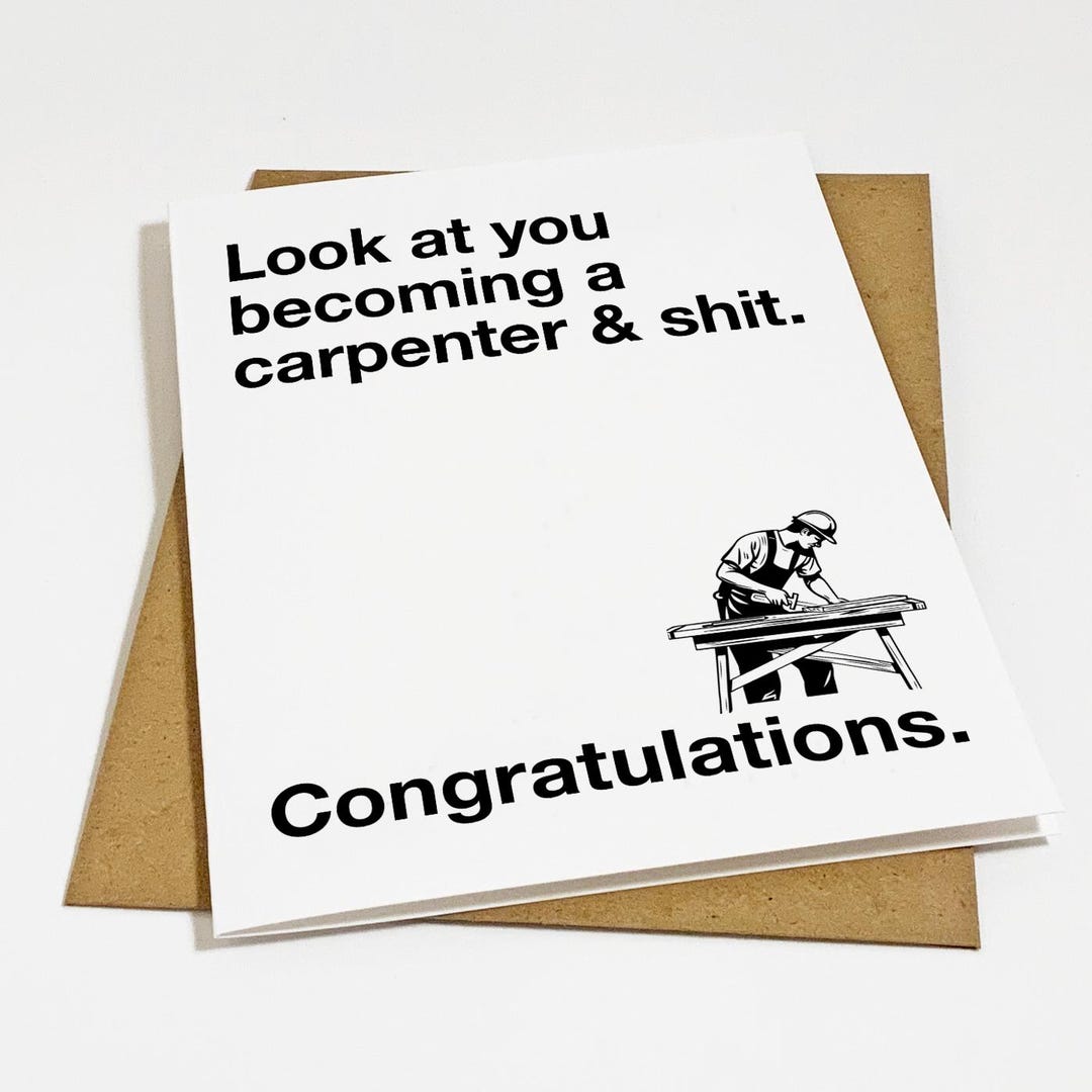 Funny Carpenter Graduation Card: Congratulations Card - Etsy