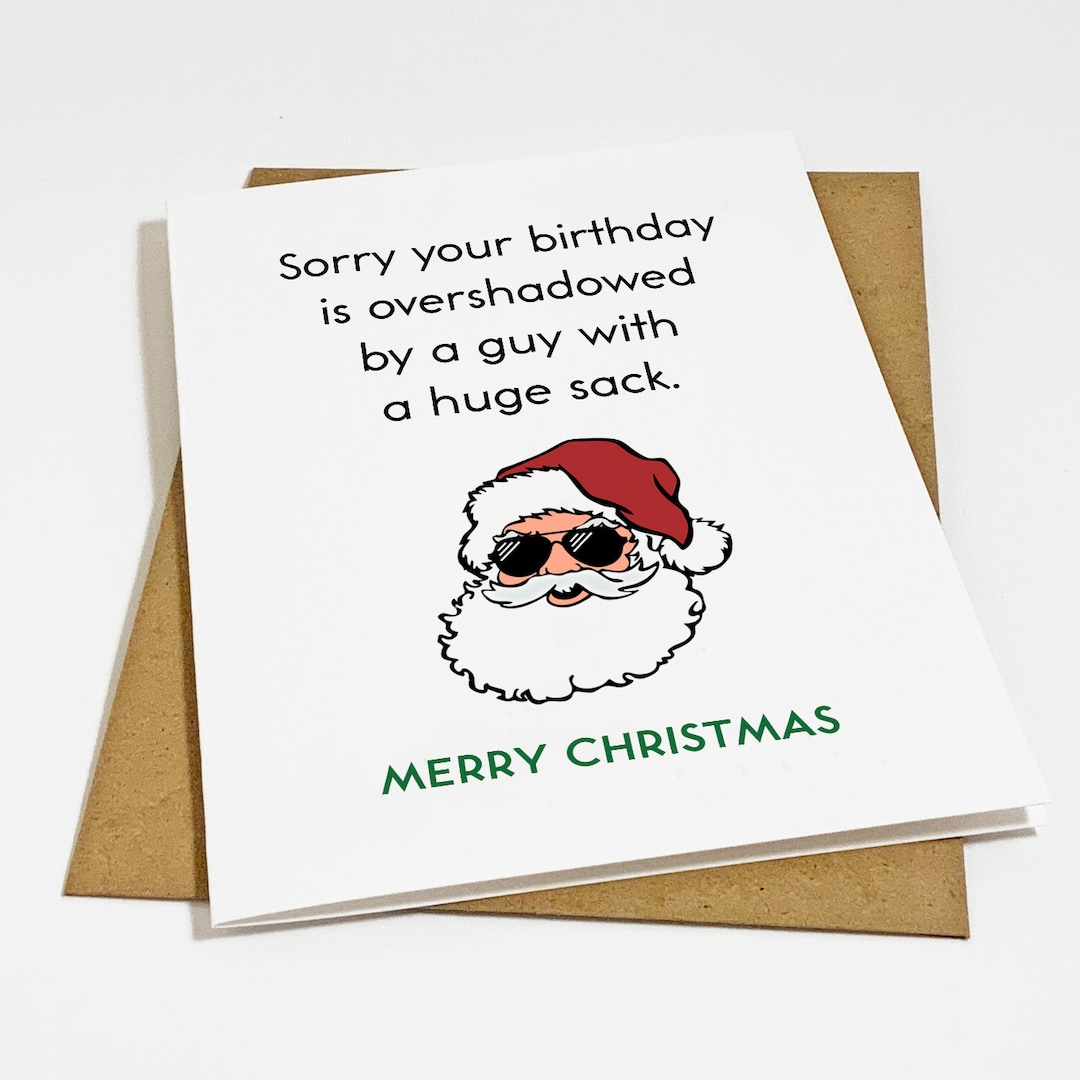 Guy With A Huge Sack Christmas Card - Hilarious Holiday Greeting Card ...