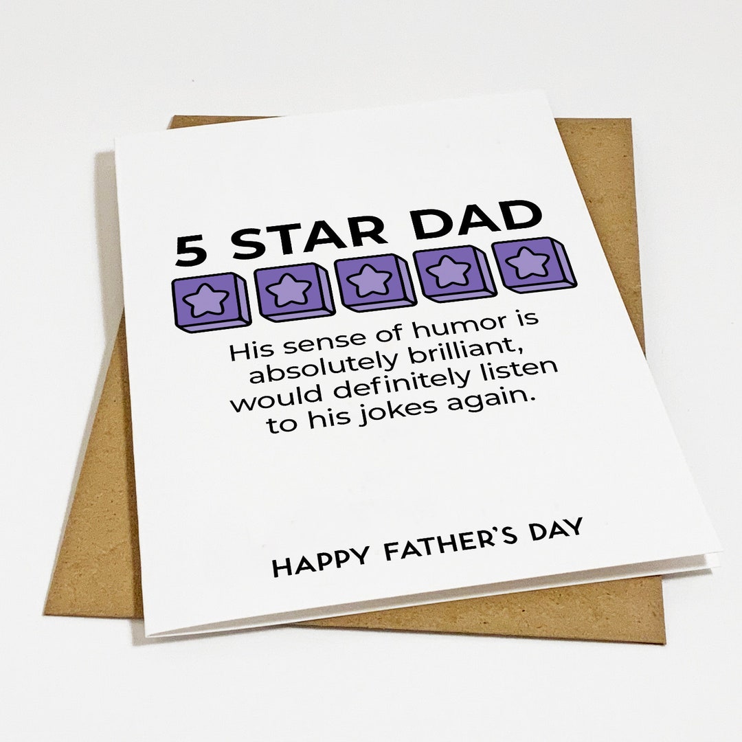 Five Star Review Dad - Hilarious Father's Day Card for Husband - Funny ...