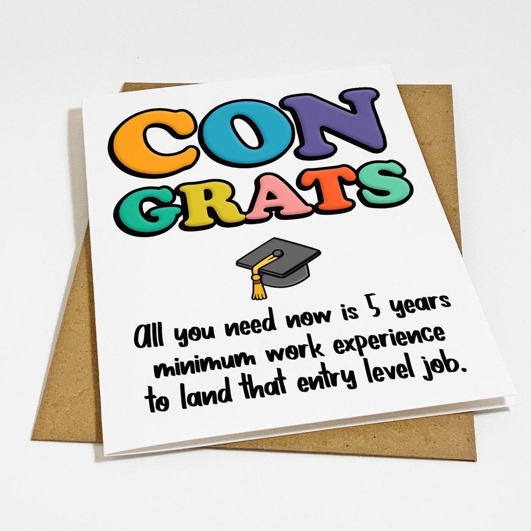 Pessimistic Graduation Card Card for Him - Funny Congrats for New ...