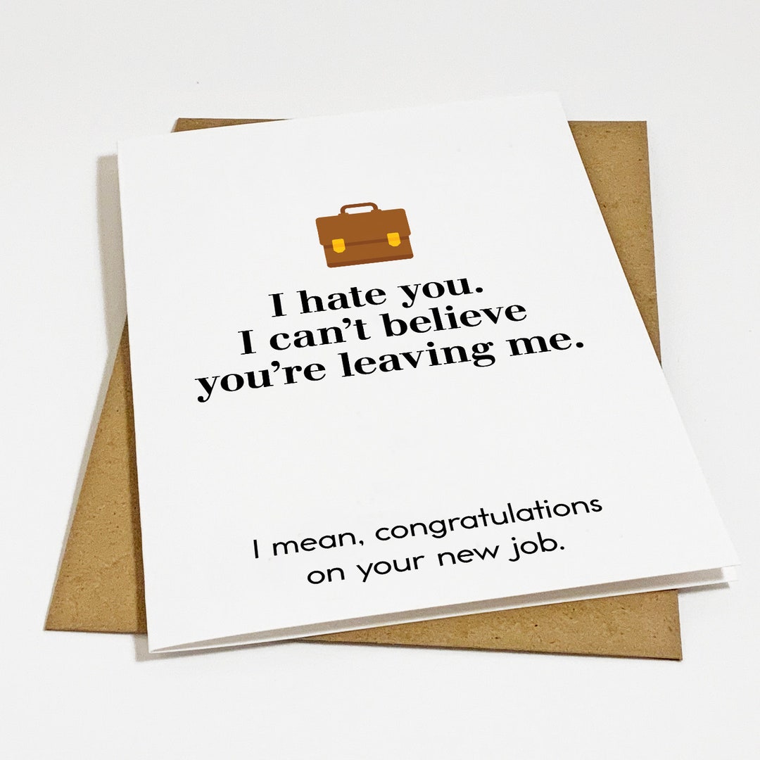 Funny New Job Card, Hilarious Congrats Card for Co-worker, Snarky ...