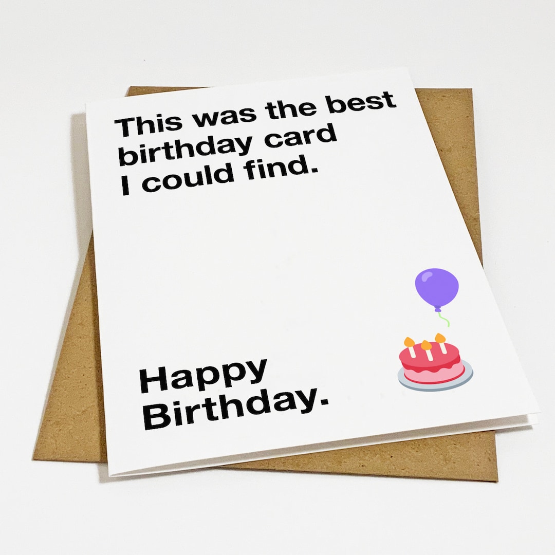 Funny Dry Humour Birthday Card Best Birthday Card Funny Birthday Card ...