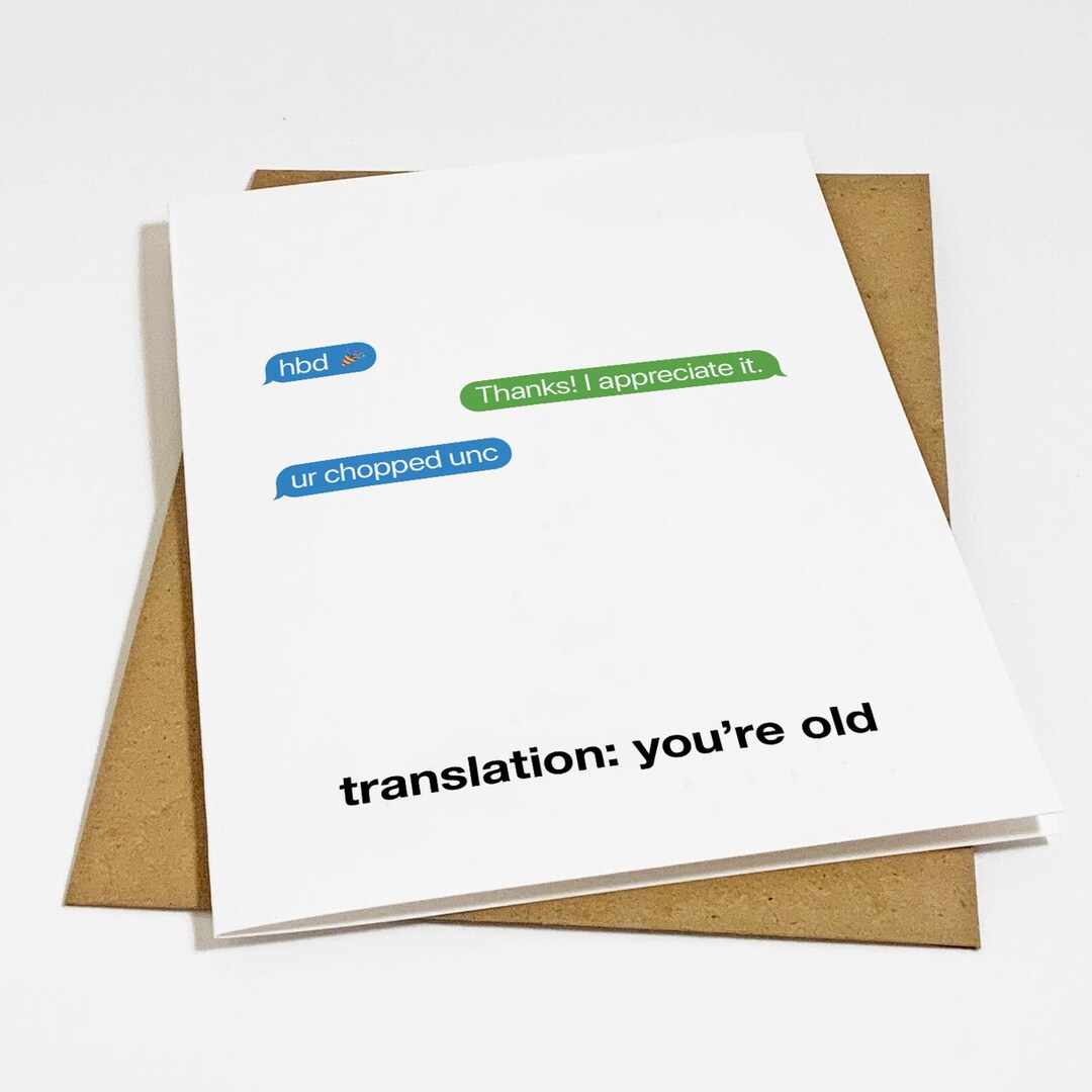 Funny Birthday Card for Uncle: 'ur Chopped Unc' Gen-z Slang Greeting - Etsy