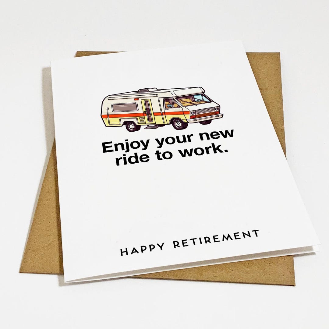 Funny RV Retirement Card: New Ride to Work, Grandpa, Boss - Etsy