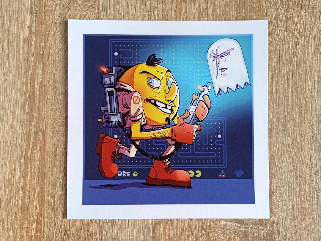 PACMAN GHOSTBUSTER Square Format Illustration - Etsy Australia