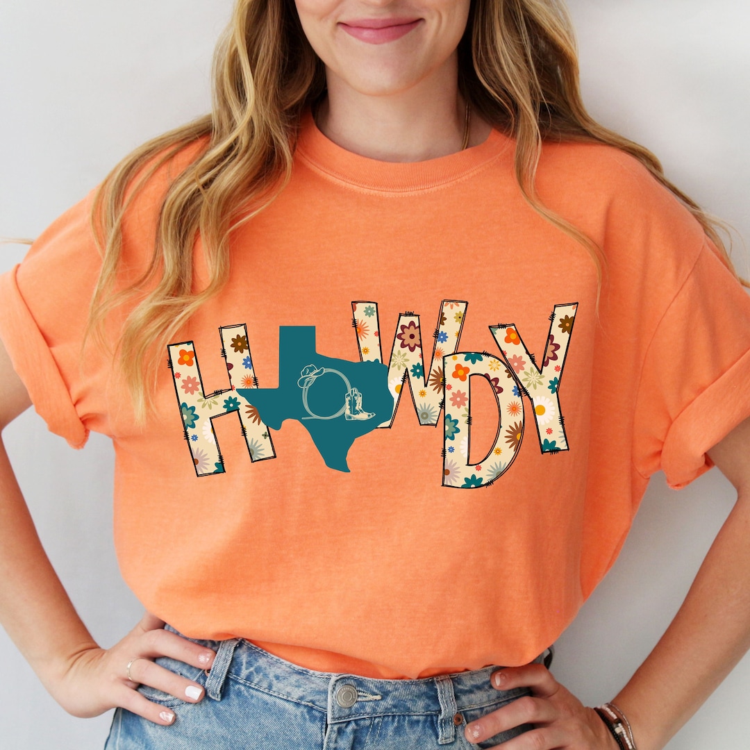 Howdy Texas T-shirt, Western T-shirt, Howdy Shirt, Howdy Floral T-shirt ...
