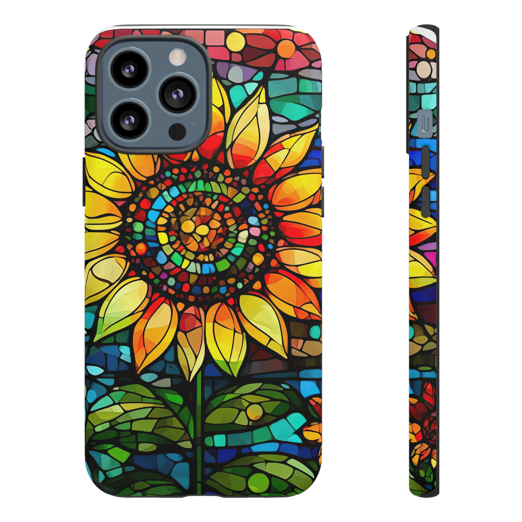 Colorful Sunflower Stained Glass Tough Cases, iPhone Case, Phone Case ...