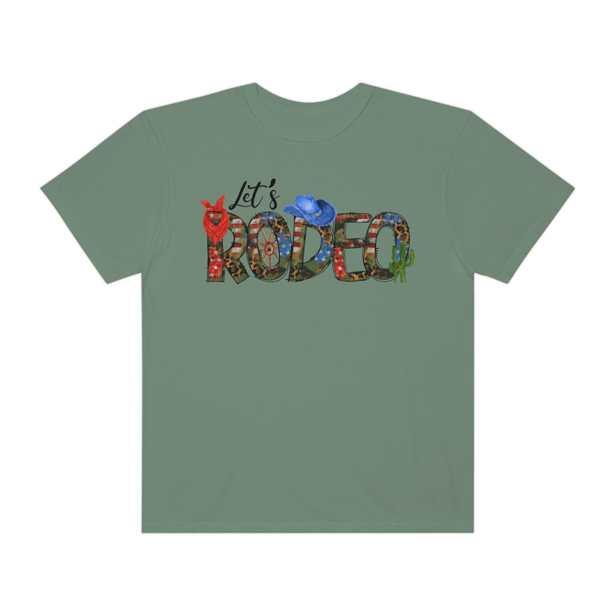 Let's Rodeo Garment-dyed T-shirt Rodeo Shirt Gifts for - Etsy