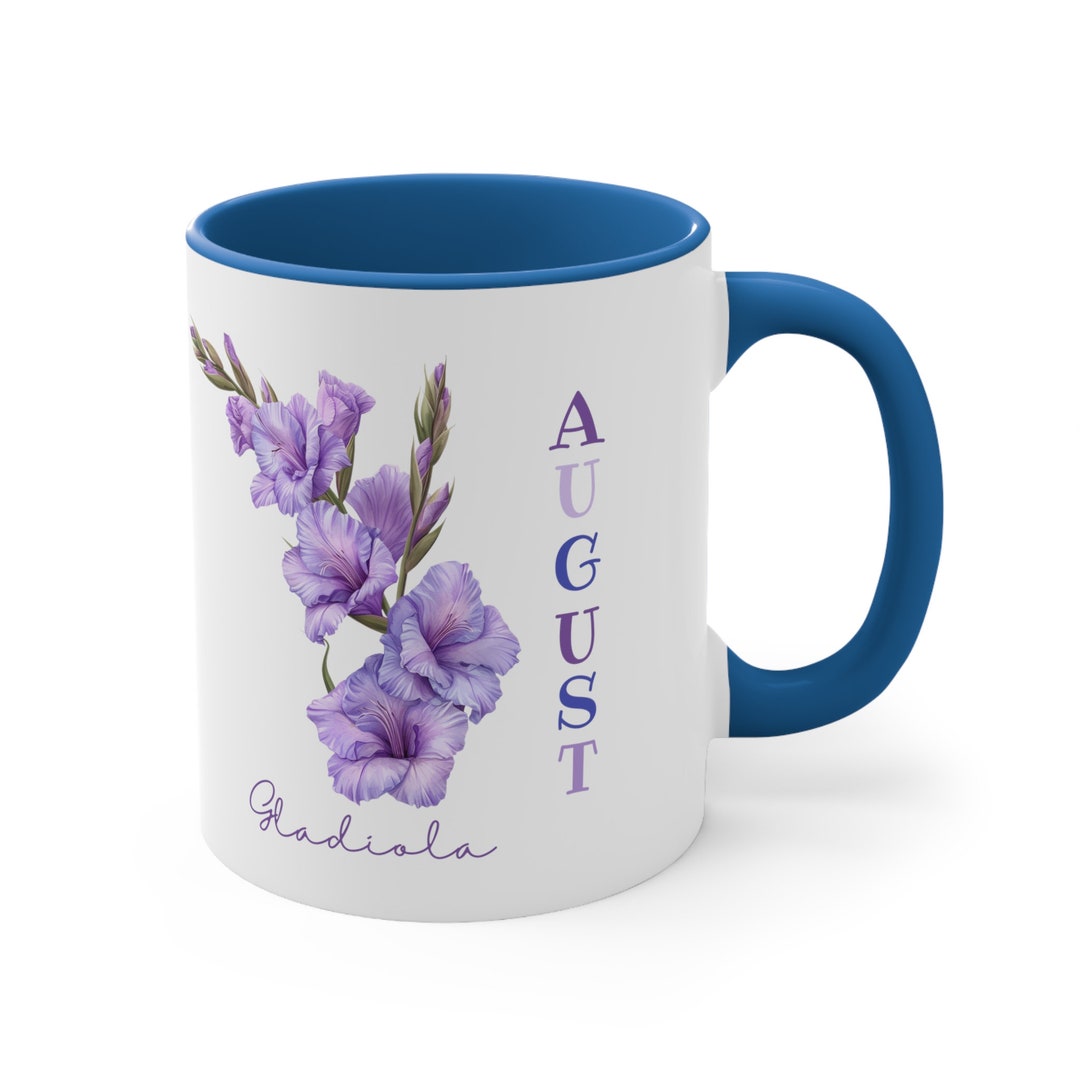 August Birth Flower Coffee Mug, 11oz, Birth Month, Born in August ...
