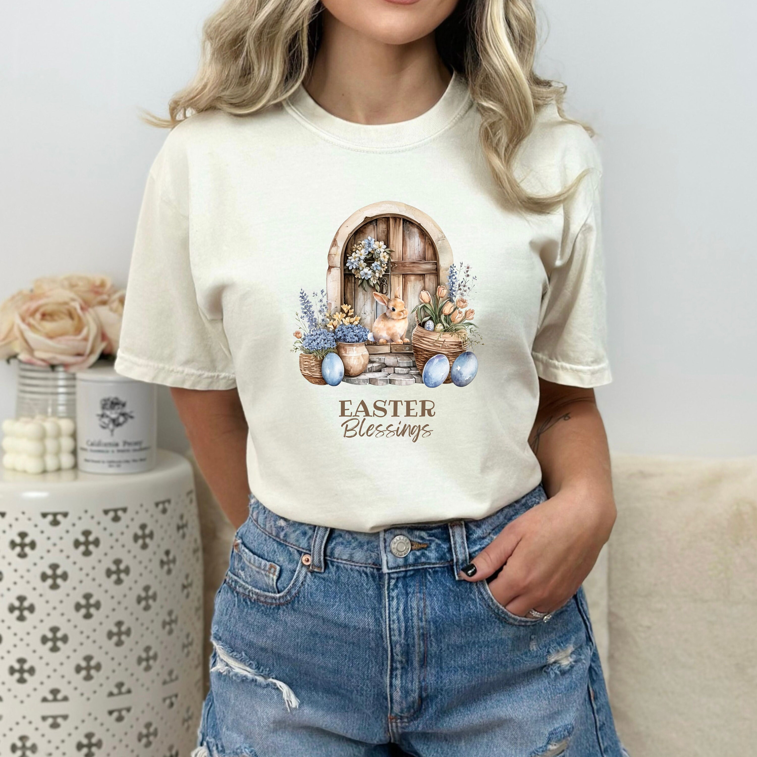 Easter Blessings T-shirt, Easter Eggs, Easter Rabbit, Christian T-shirt ...