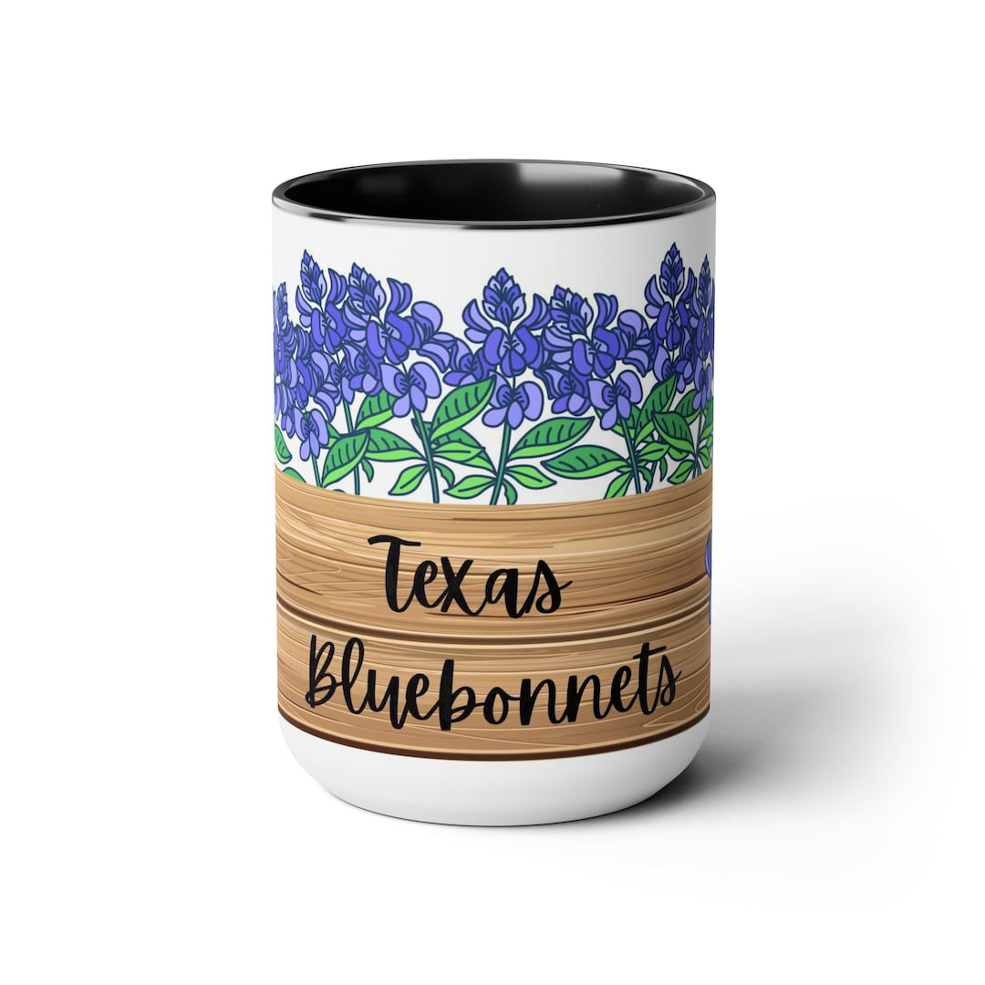 Texas Bluebonnets Two-tone Coffee Mugs 15oz, Coffee Mug, Bluebonnets ...