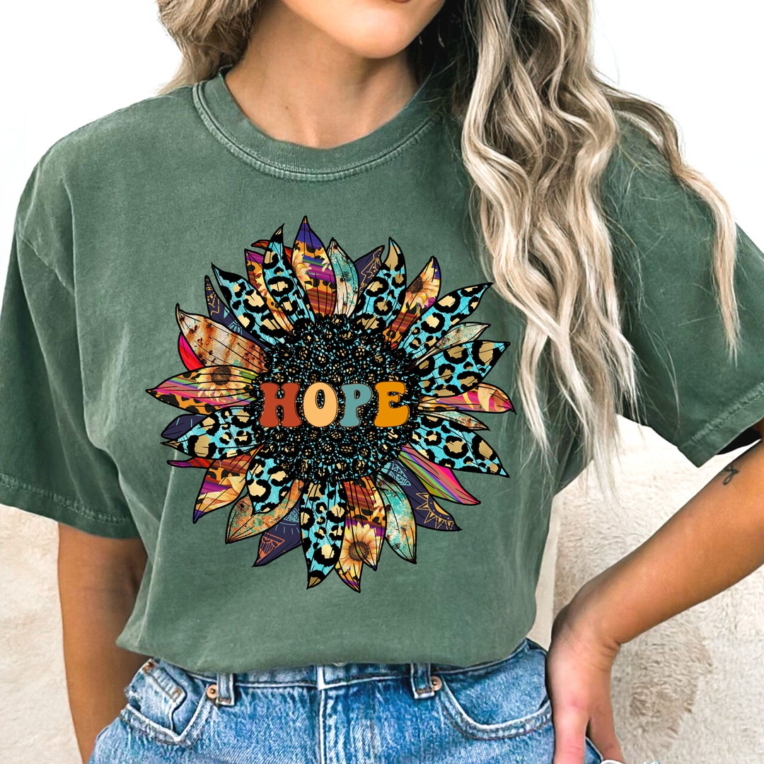Beautiful Colorful HOPE Garment-dyed T-shirt, Inspirational Tshirt ...