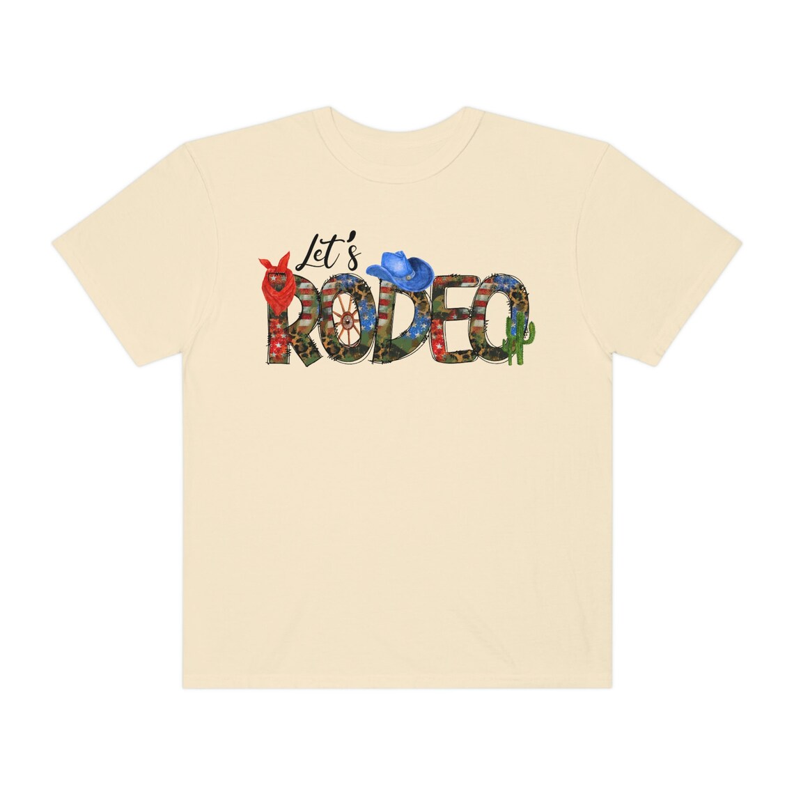 Let's Rodeo Garment-dyed T-shirt Rodeo Shirt Gifts for - Etsy