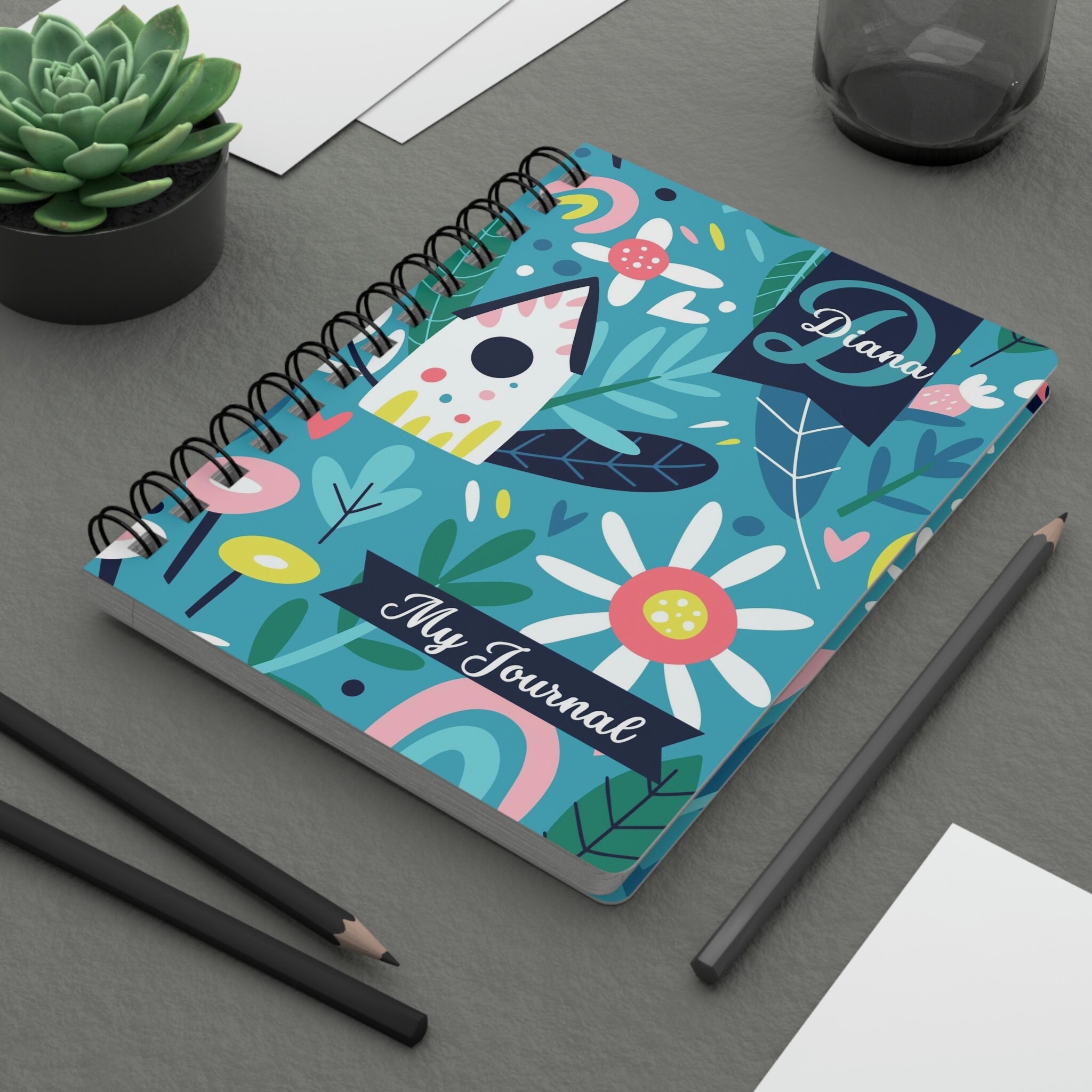 PERSONALIZED Spiral Bound Journal, Journal Notebook, 5X7 Journal, Lined ...