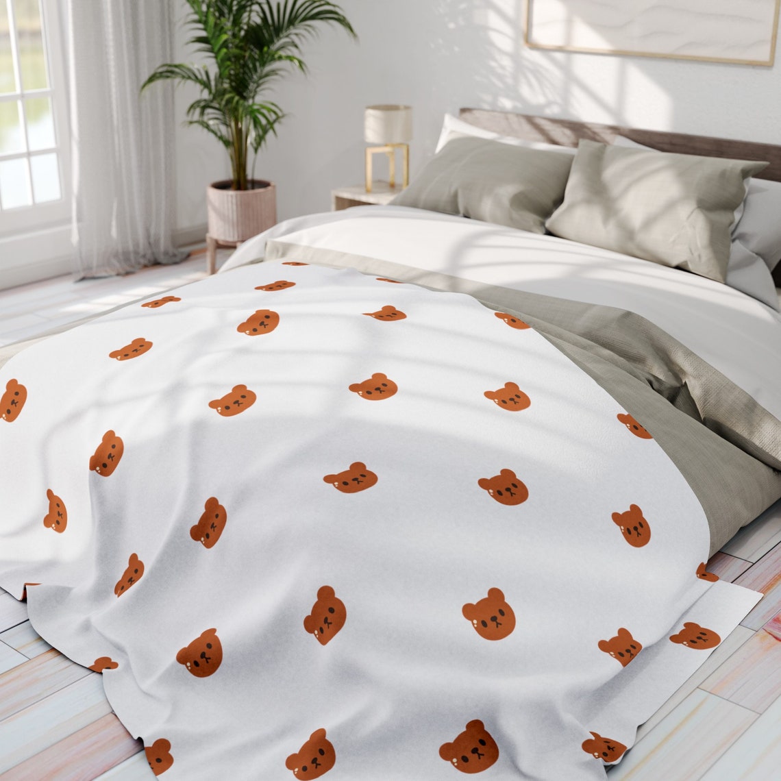 Cute Blanket Gift for Her Teddy Bear Throw Cute Cover for Bear Lover ...
