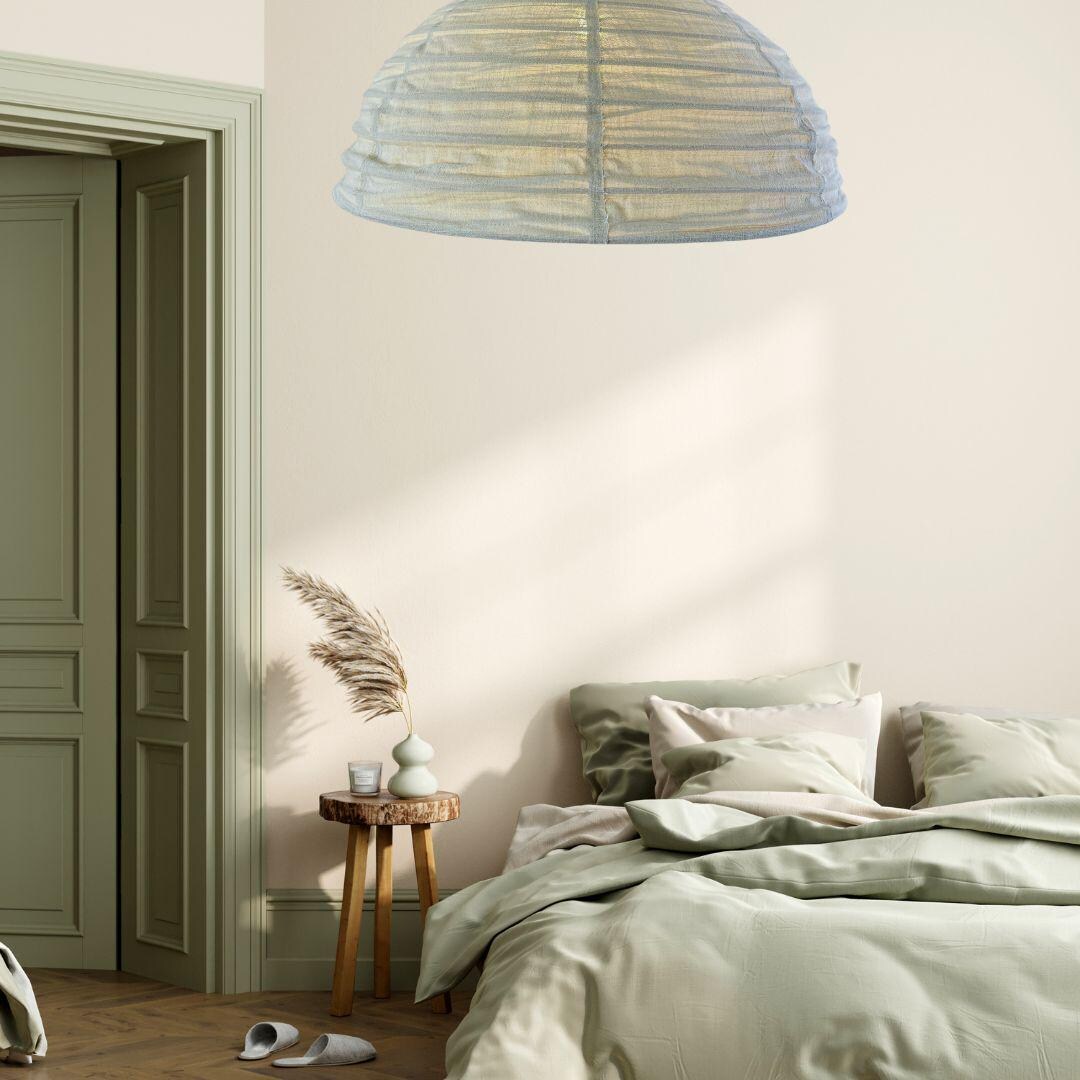 Linen Ceiling Pendant Light Dome Light Half Sphere Linen Fabric Japandi ...