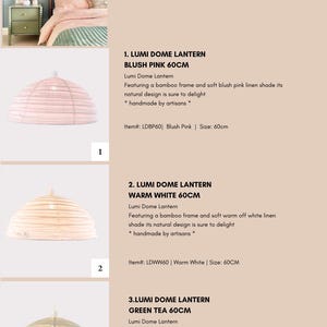 Linen Ceiling Pendant Light Dome Light Half Sphere Linen Fabric Japandi ...