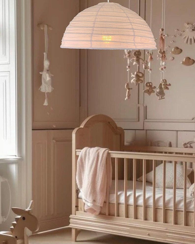 Linen Domeceiling Pendant Lighting Half Sphere Linen Fabric Japandi ...