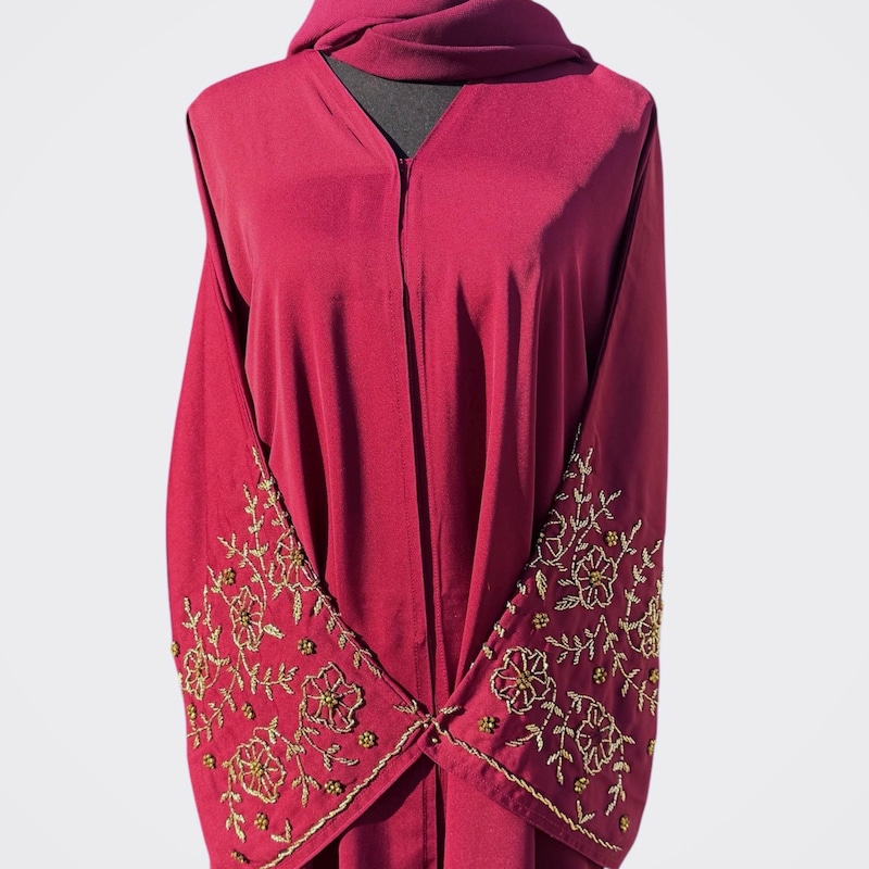Red Fancy Abaya - Etsy