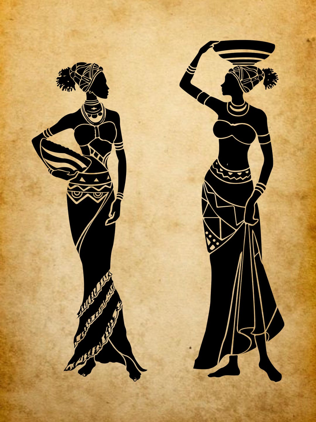 African Culture Clipart PNG, African Women SVG, Tribal Lady Silhouette ...