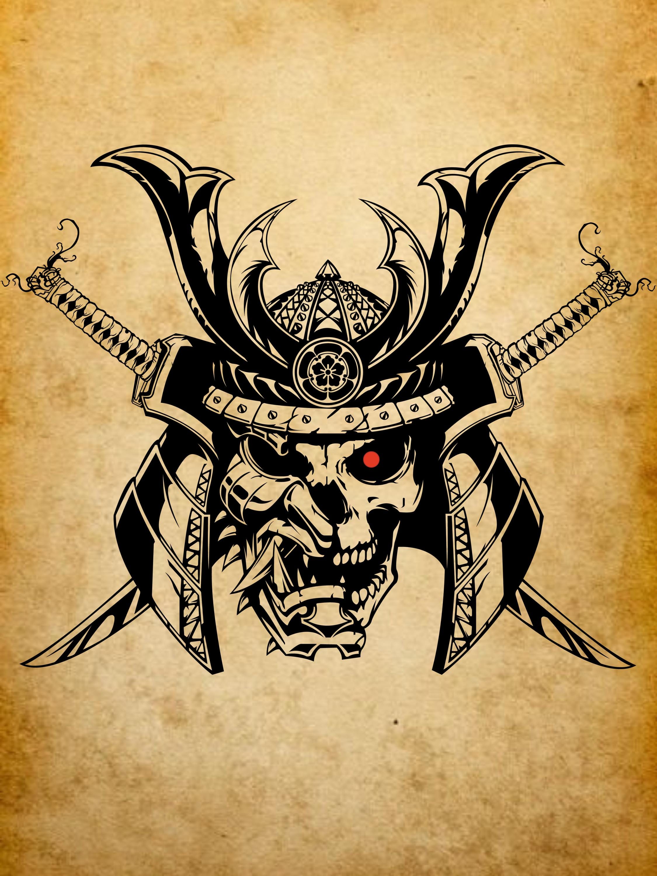 Samurai Skull Tattoo Designs
