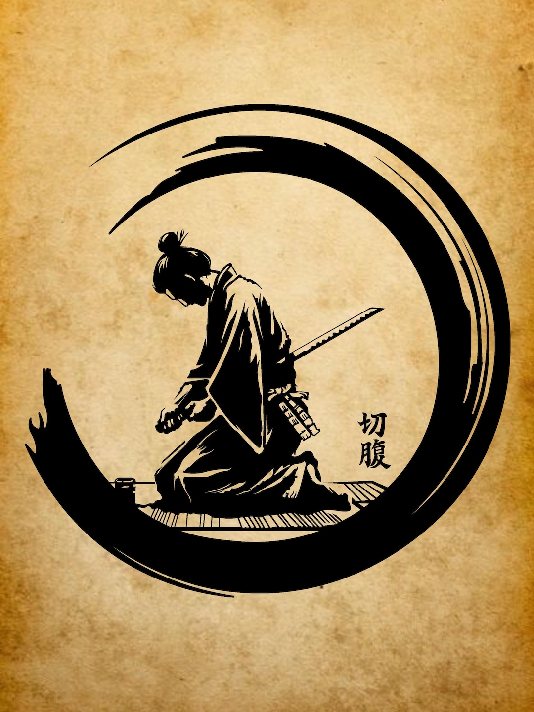 Samurai Seppuku SVG, Japanese Warrior Clipart, Bushido Art PNG, Zen ...