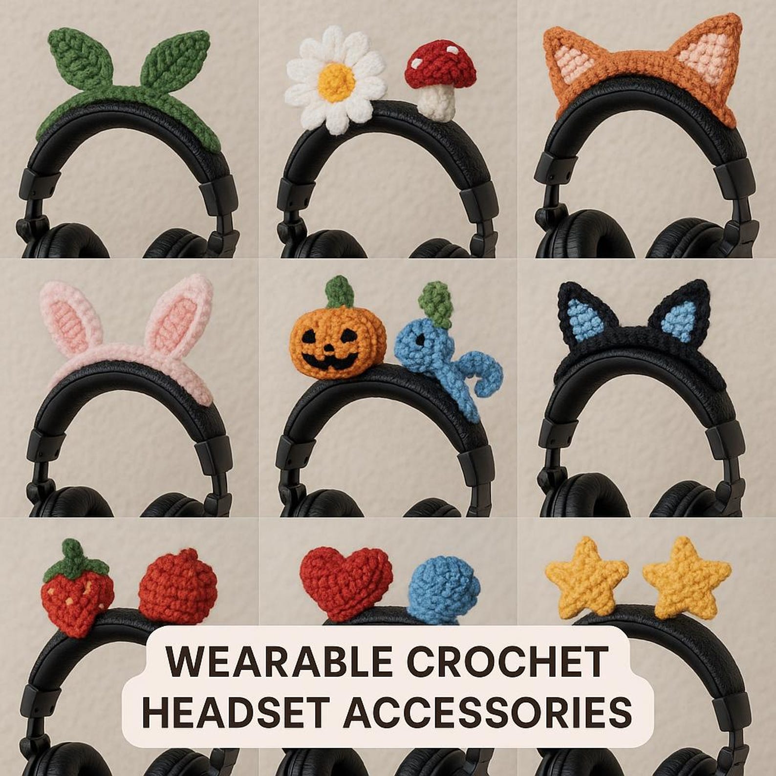 Custom Crochet Headset Toppers: Handmade Accessories - Etsy